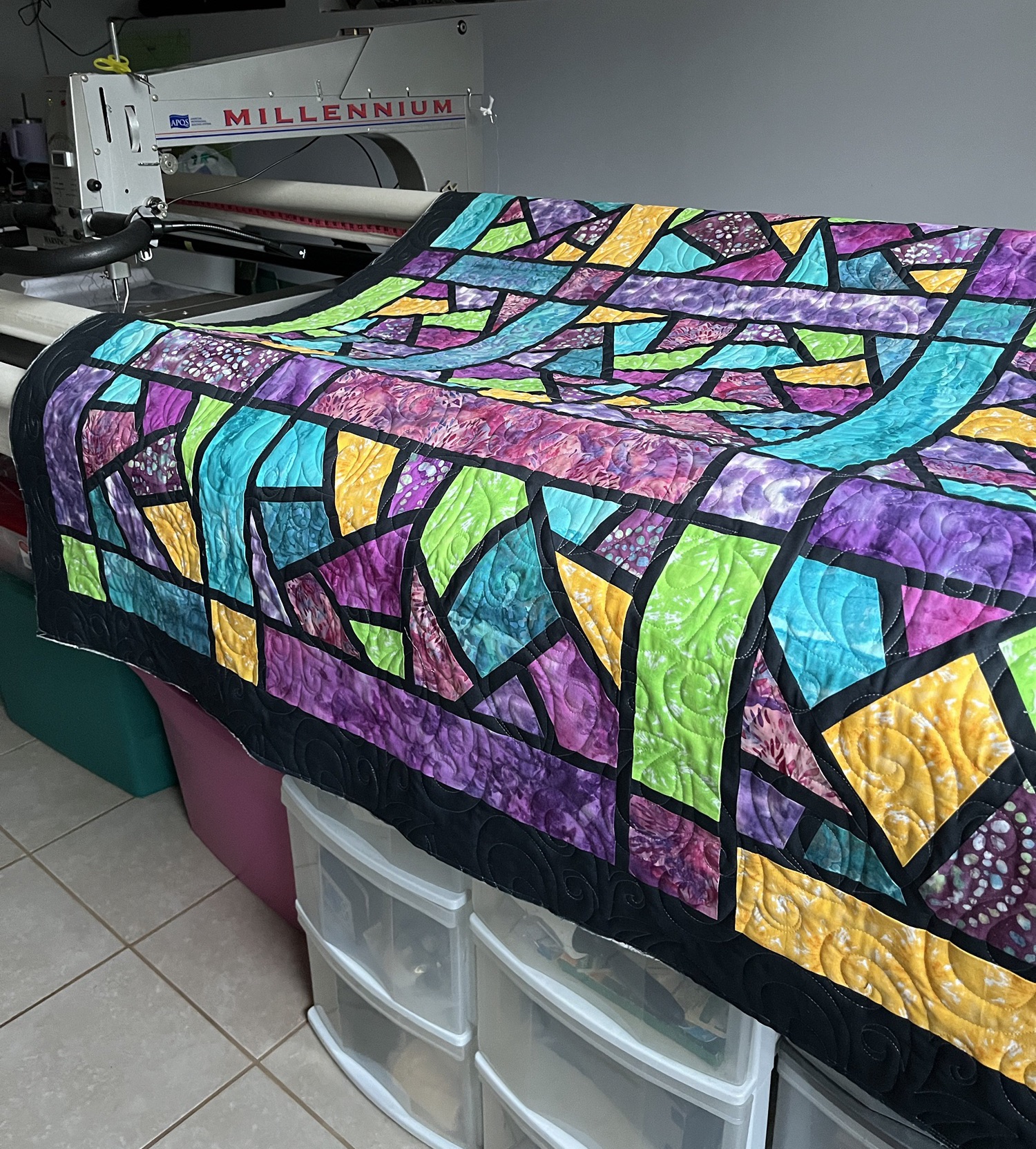 Marilyn’s Stain Glass Quilt – Wendy’s Quilting and Life
